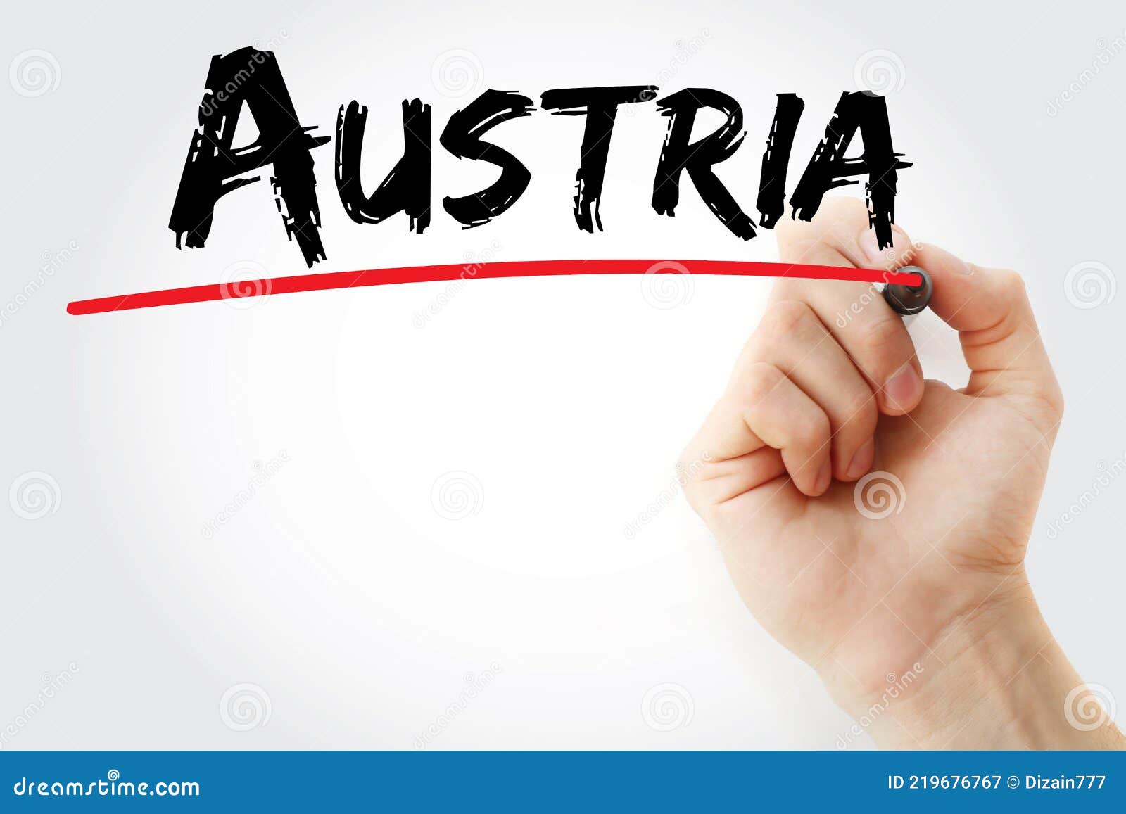 Hand Writing Austria With Marker, Concept Background Royalty-Free Stock ...