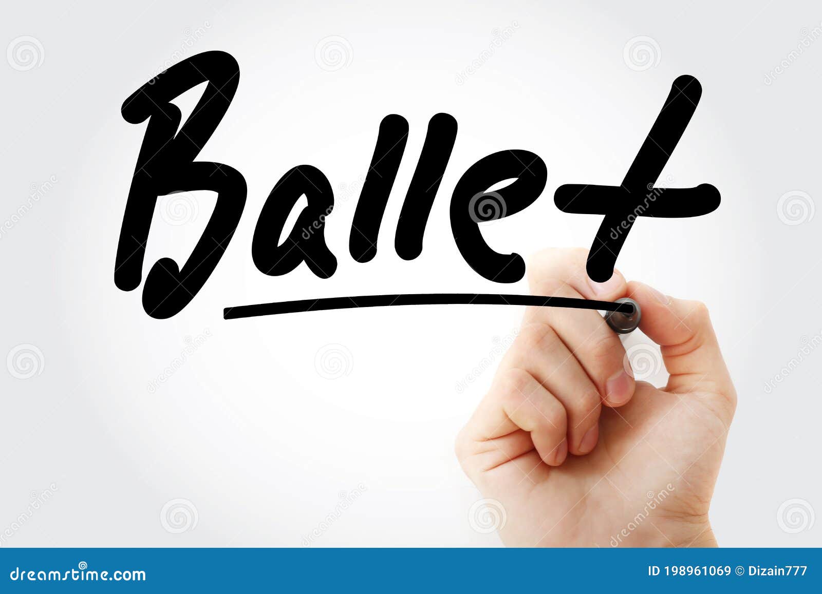 Hand Writing Ballet with Marker Stock Image - Image of production ...