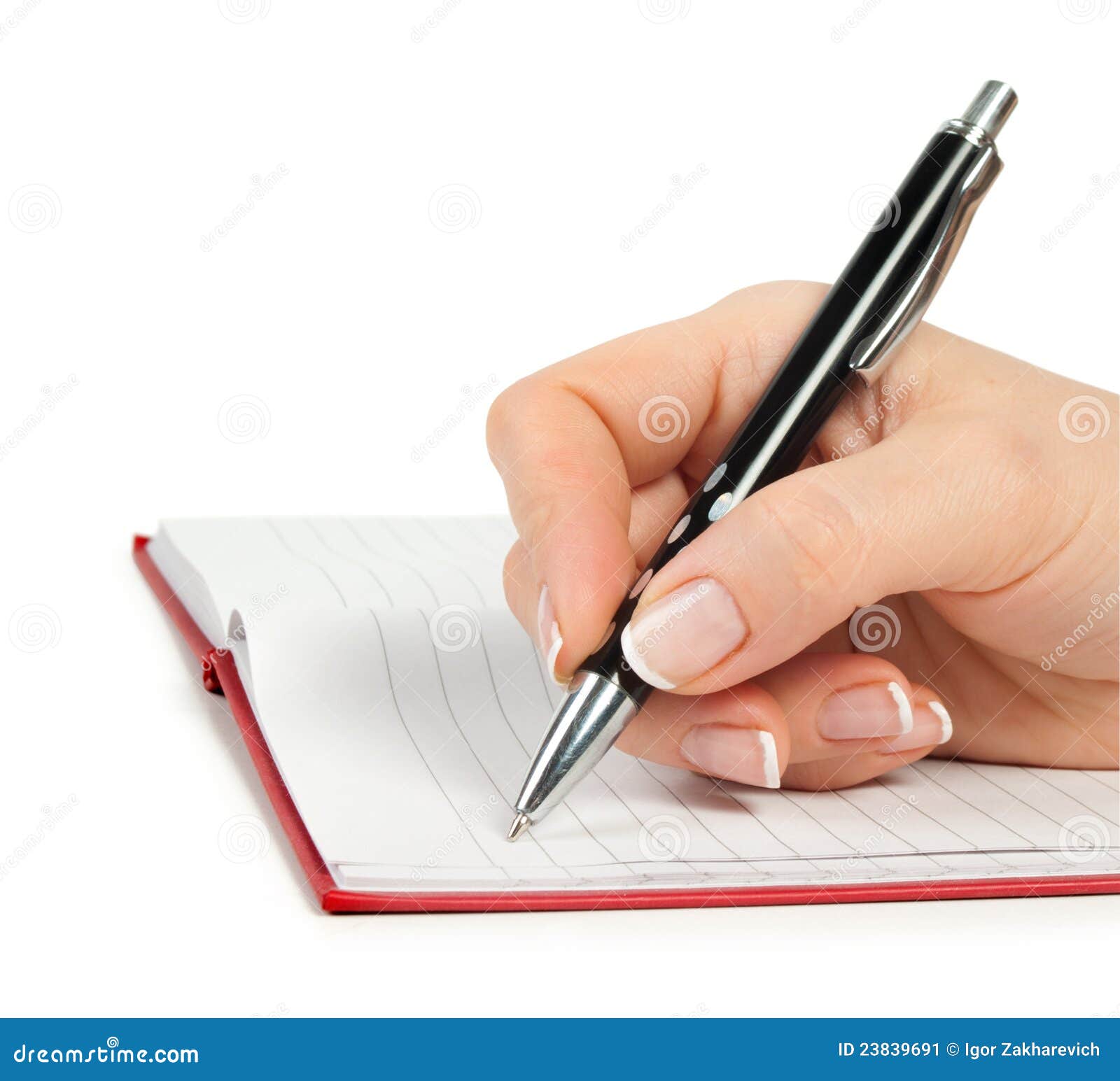 Hand Writing with Ballpoint Pen Stock Image - Image of human ...