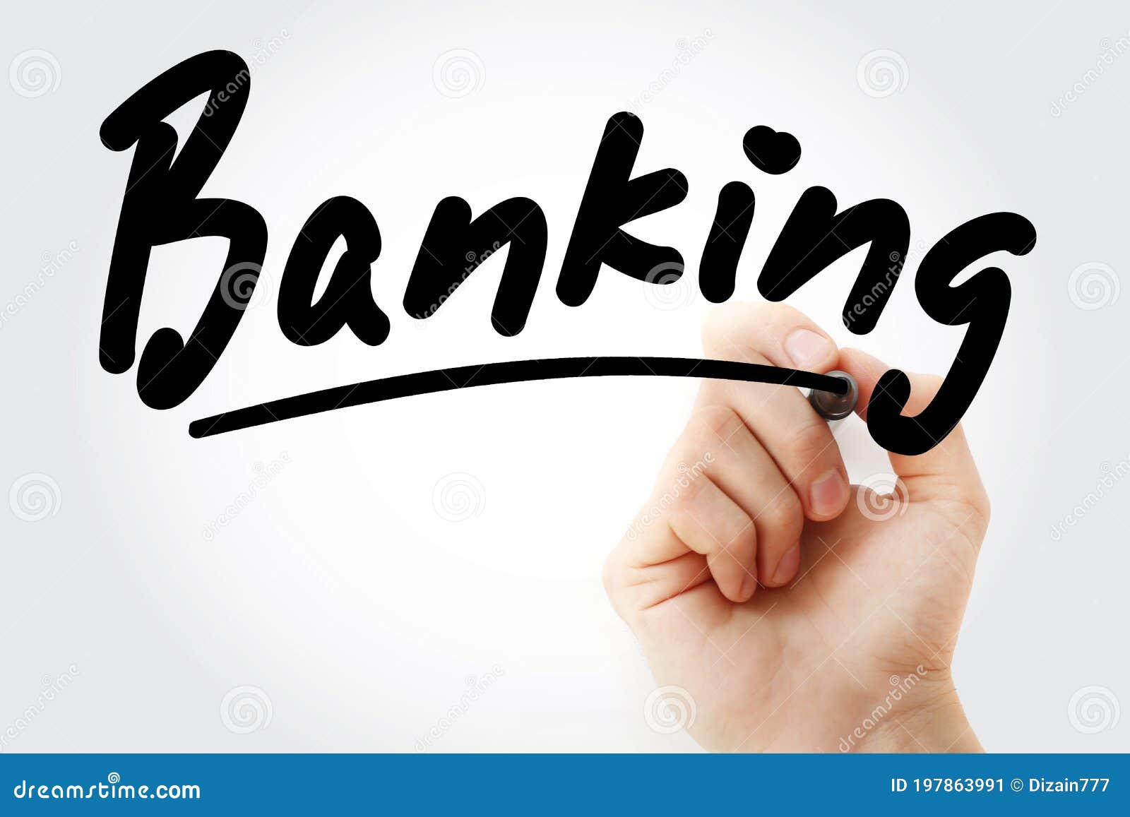 Hand Writing Banking with Marker Stock Image - Image of banking ...