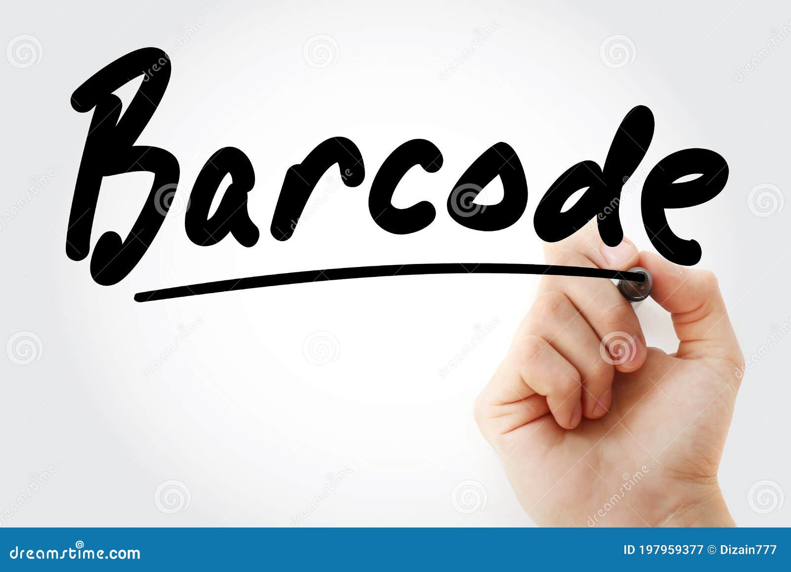 Hand Writing Barcode with Marker Stock Image - Image of identification ...