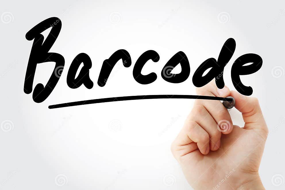 Hand Writing Barcode with Marker Stock Image - Image of identification ...