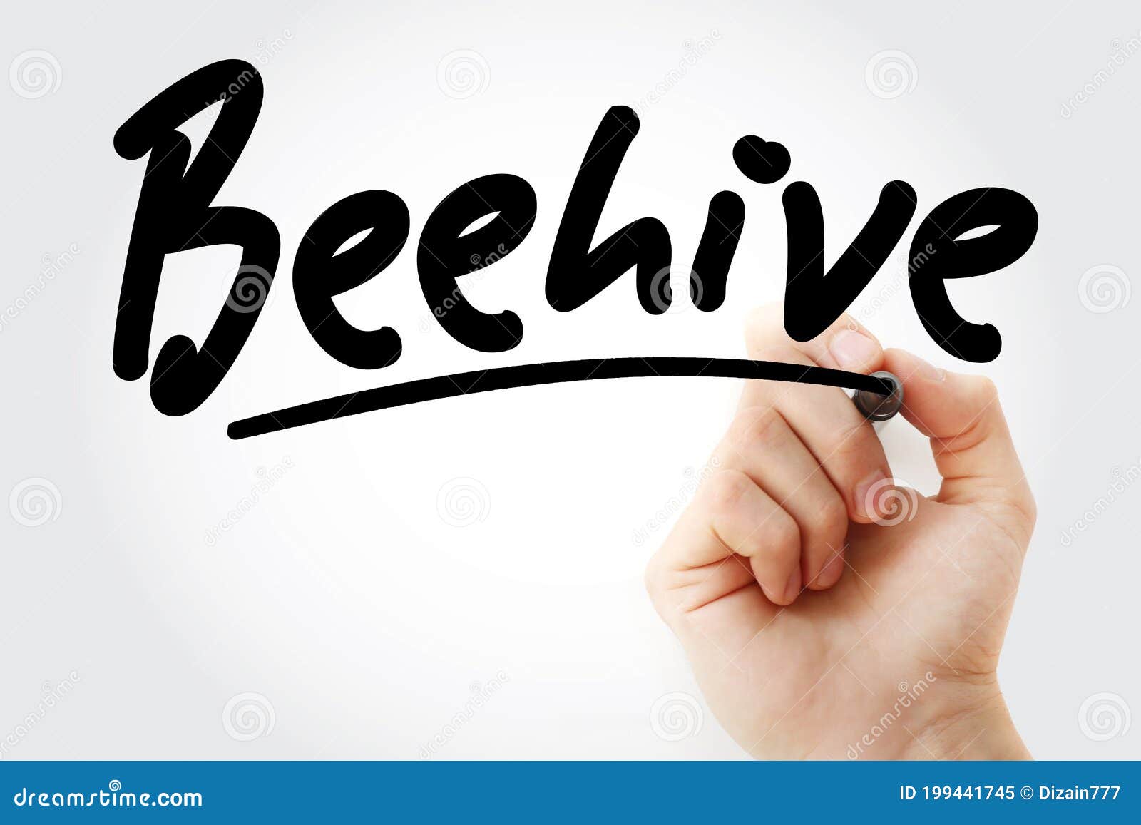 Hand Writing Beehive with Marker Stock Illustration - Illustration of ...
