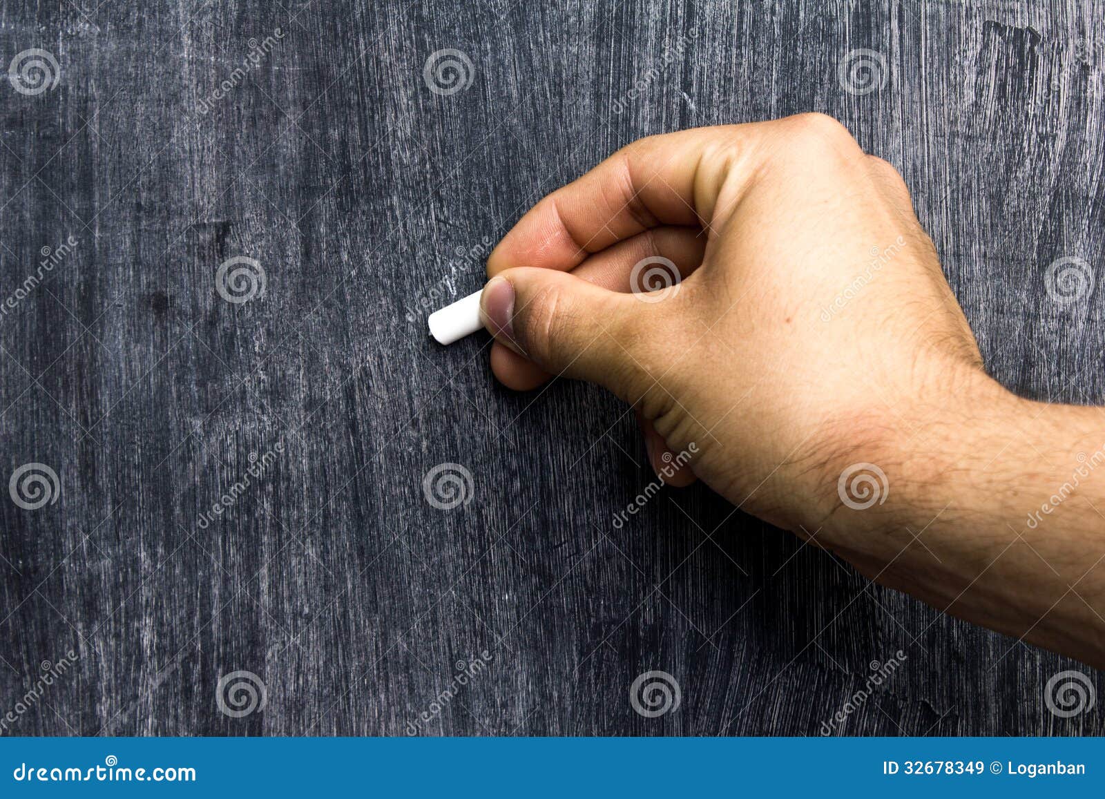 Hand Writing on Blackboard with Chalk Stock Image - Image of schooling ...