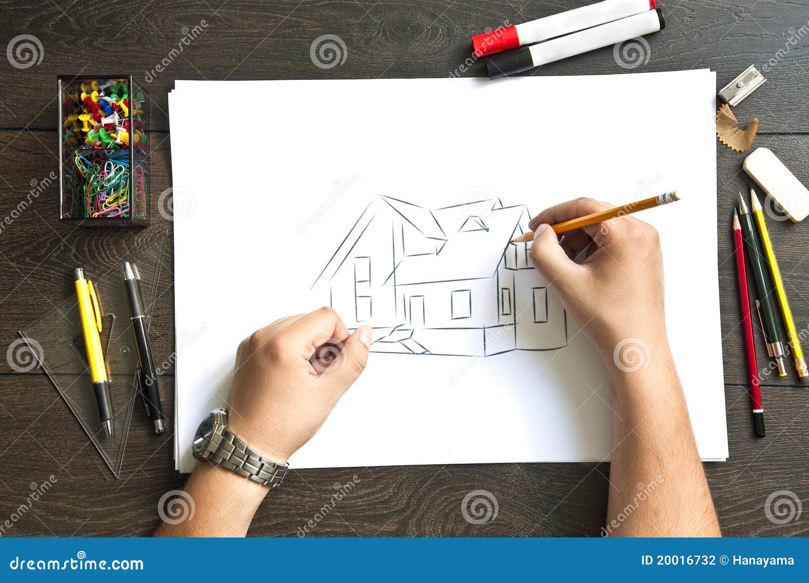 Hand Writing on a Blueprint Stock Photo - Image of draft, concepts ...