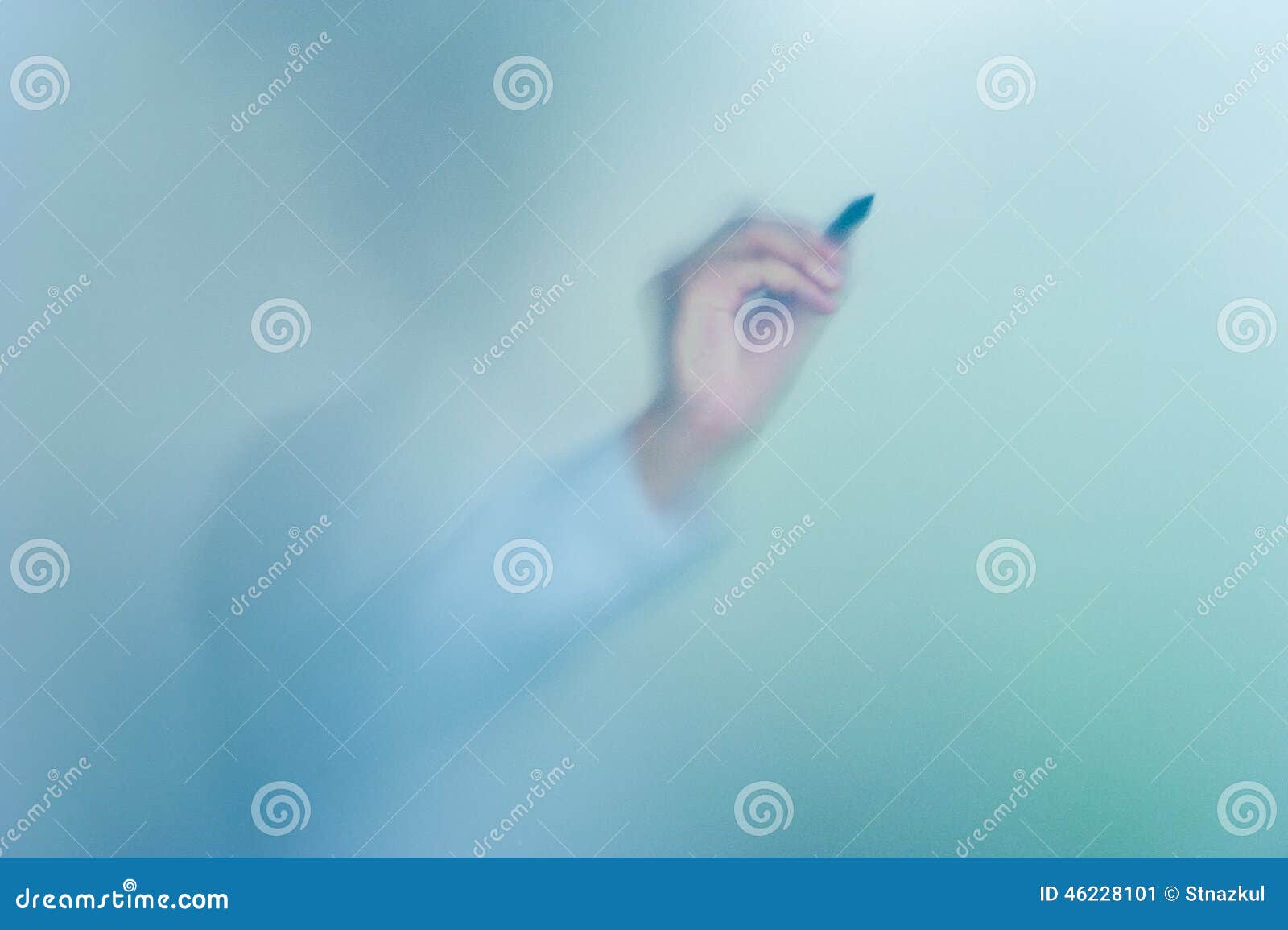 Hand Writing on Blurred Glass Wall, Abstract Background Stock Image ...