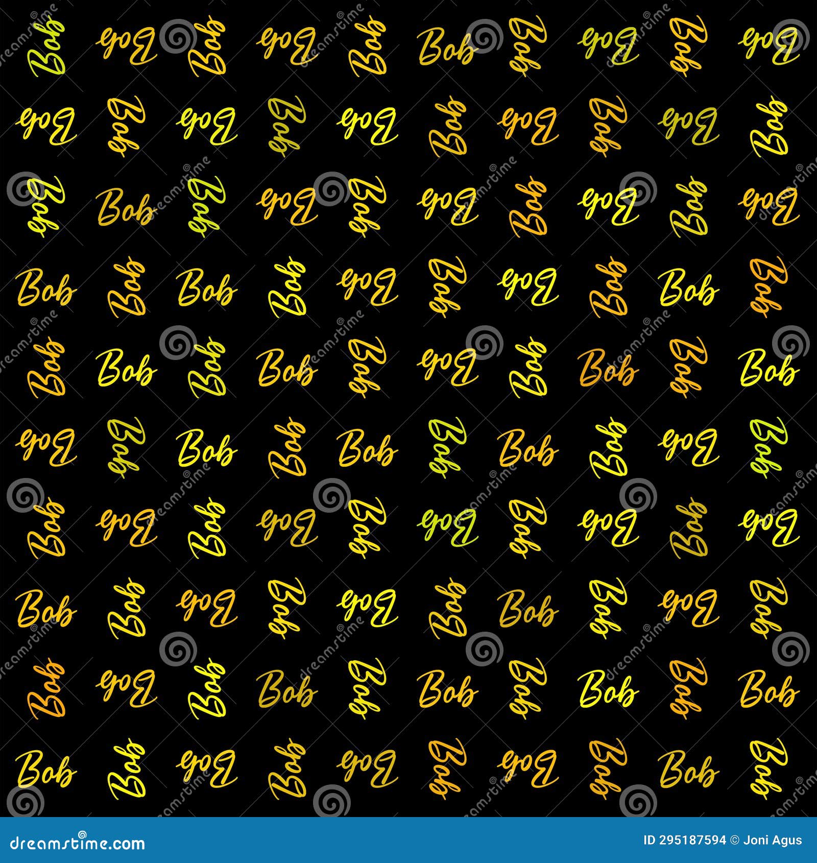 Hand Writing Bob Name Pattern I Stock Illustration - Illustration of ...