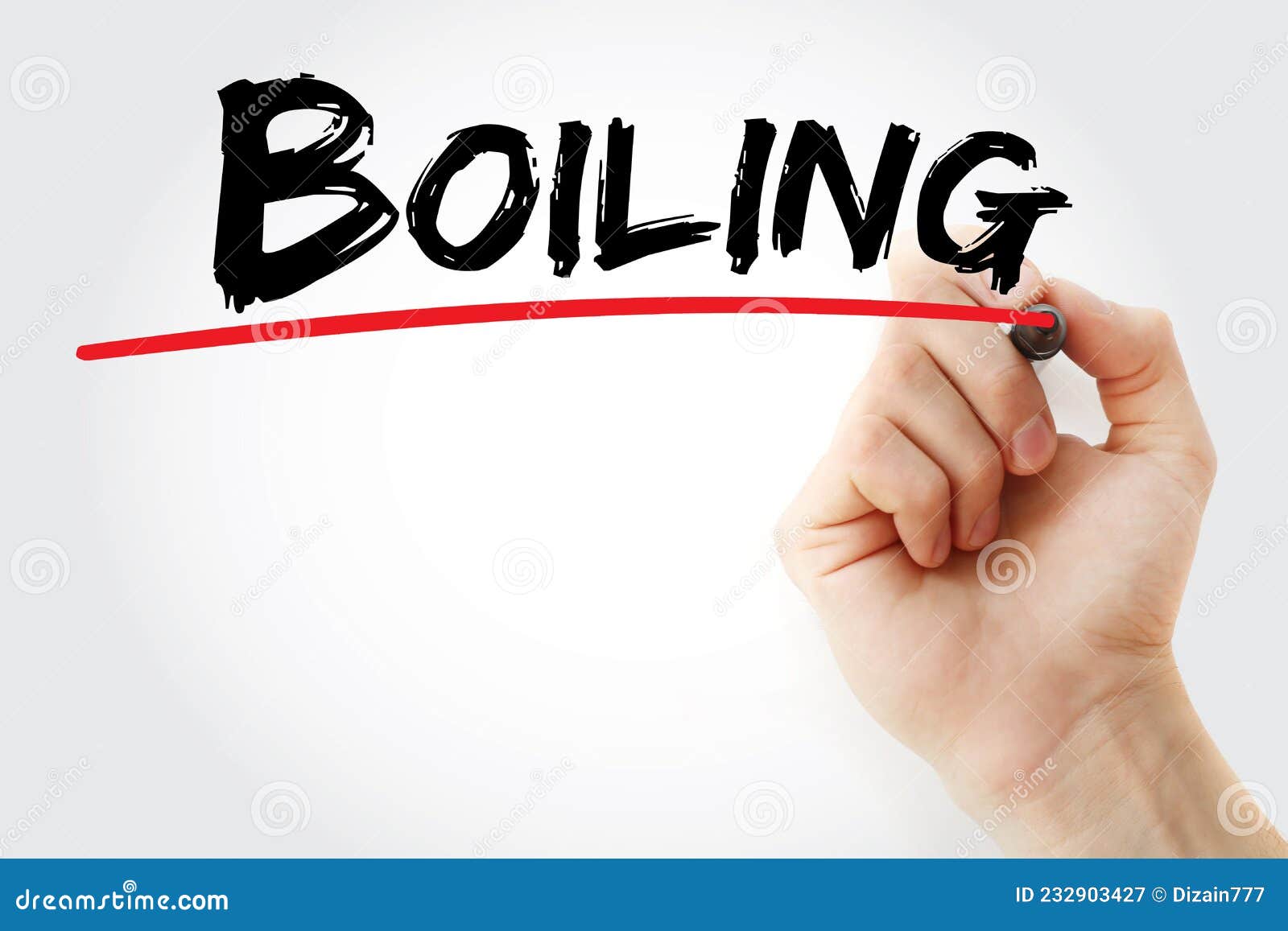 Hand Writing Boiling with Marker Stock Image - Image of diet, breakfast ...