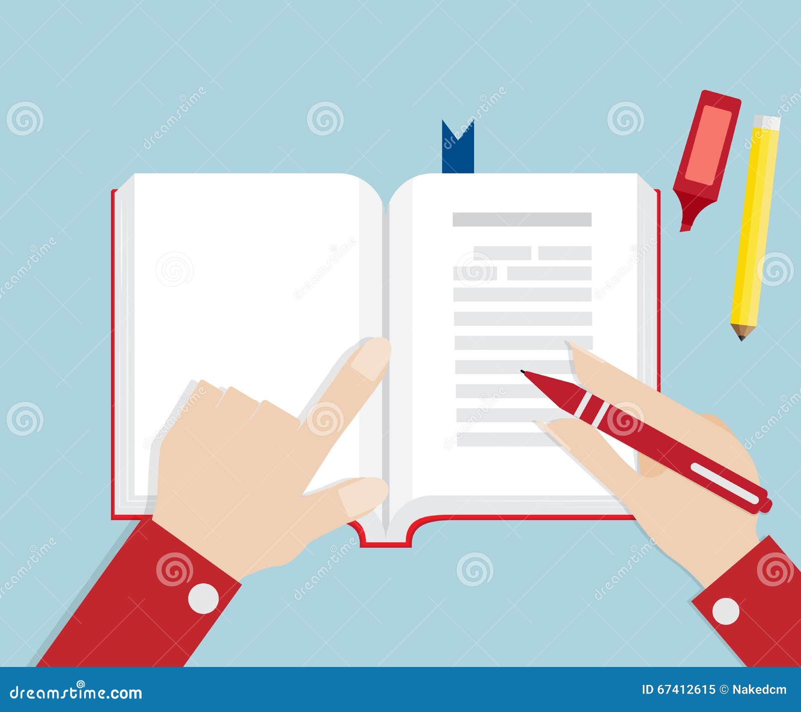 Hand Writing on Book Open stock vector. Illustration of white - 67412615