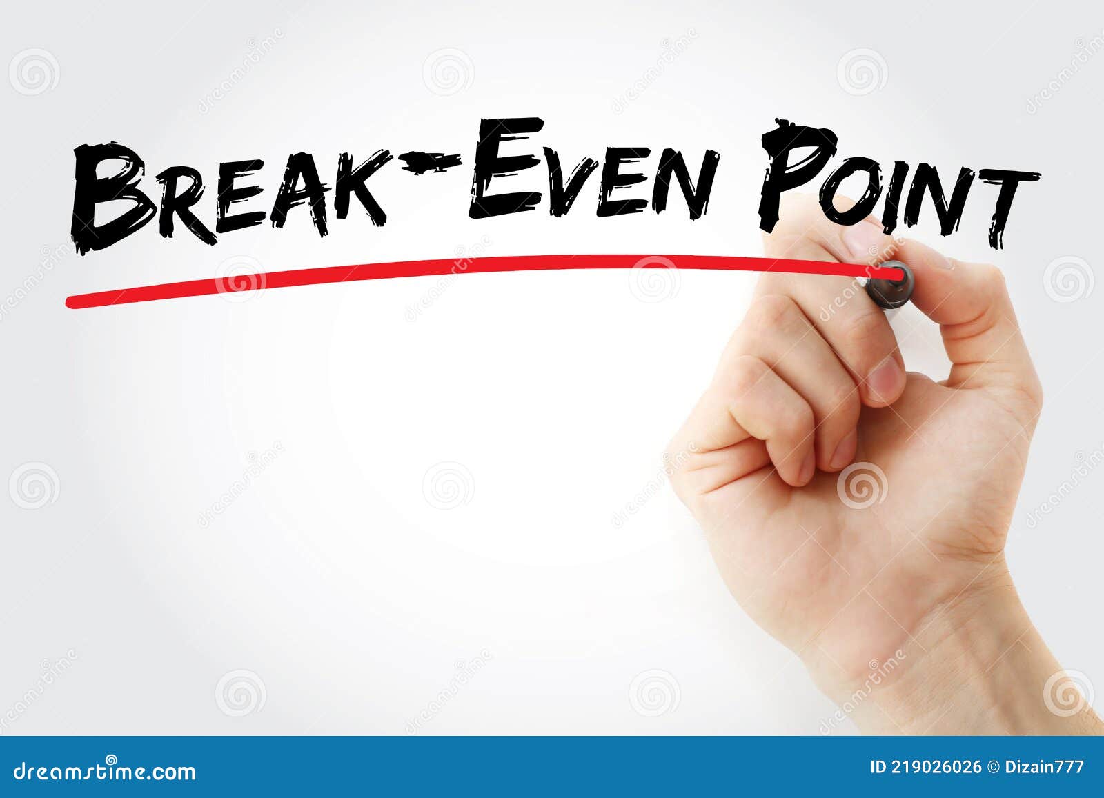Hand Writing Break-Even Point with Marker, Business Concept Stock Photo ...