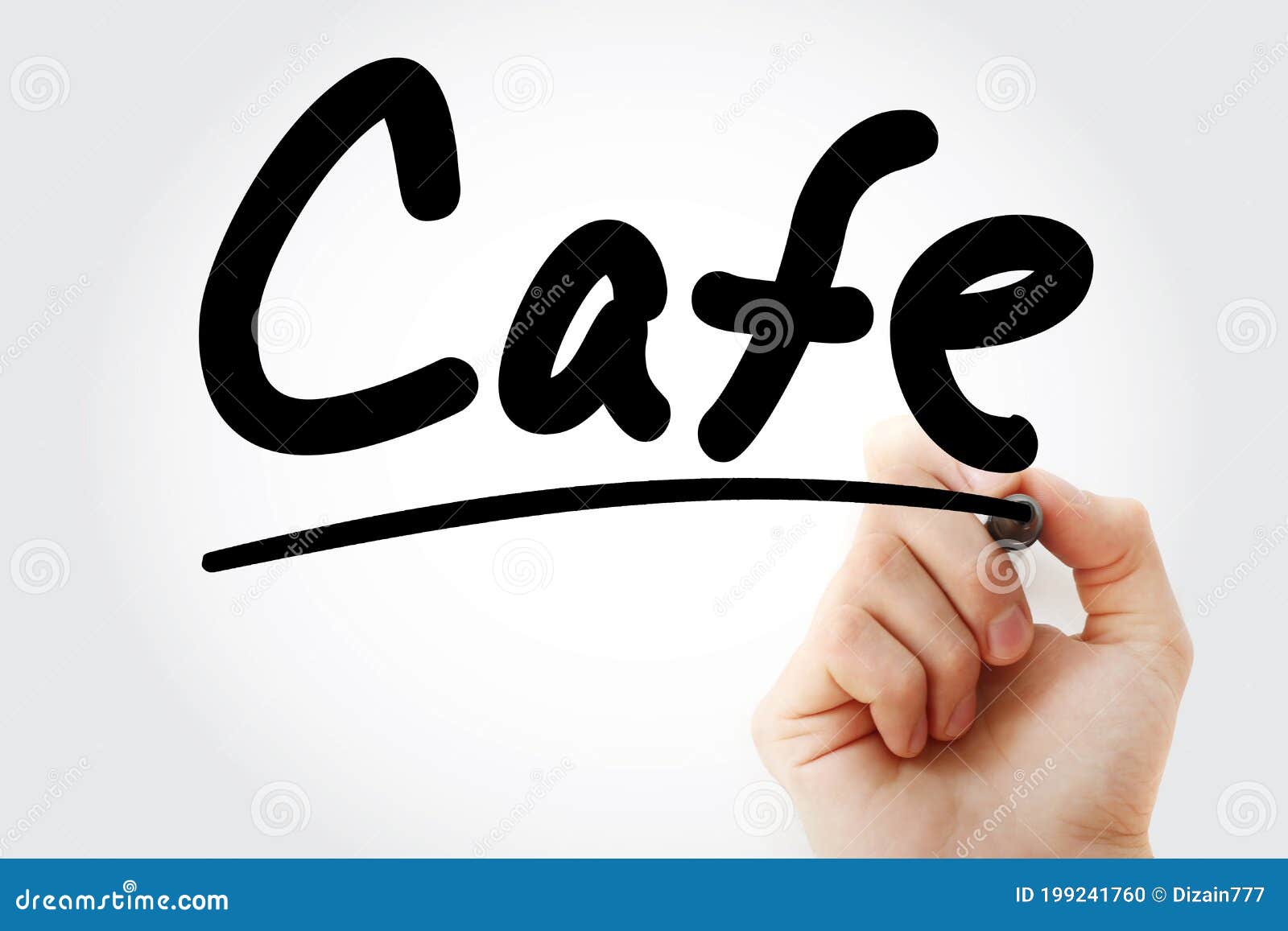 Hand Writing Cafe with Marker Stock Photo - Image of shop, city: 199241760