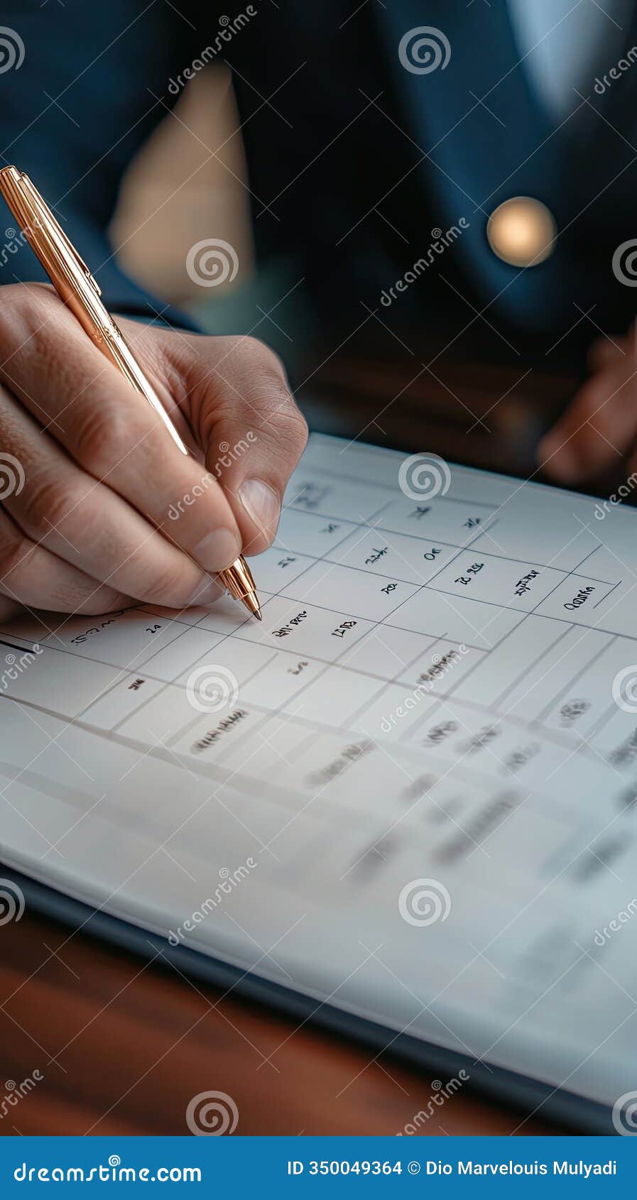 Hand Writing on a Calendar. Planning, Scheduling, Appointment Concept Stock Illustration ...