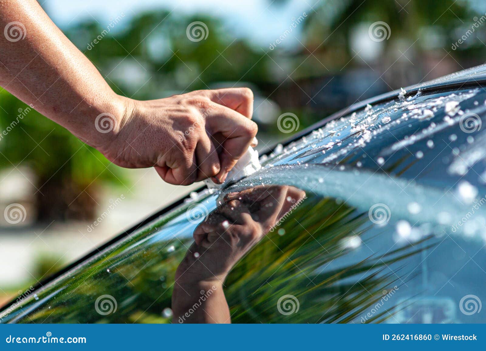 Hand Writing on the Car Window with a Chalk Stock Photo - Image of ...