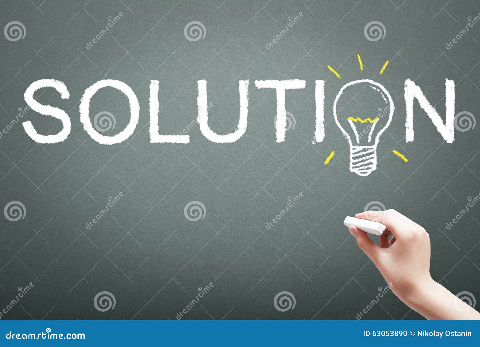 Hand Writing with Chalk Solution Concept Stock Photo - Image of idea ...