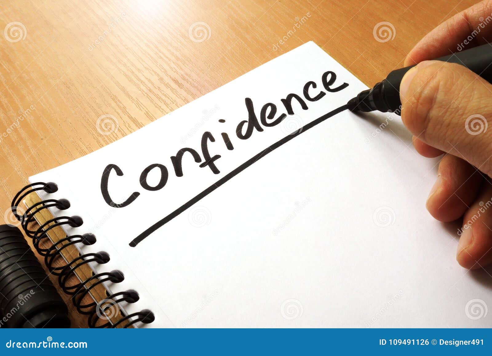 Hand is Writing Confidence on Note. Stock Photo - Image of success ...