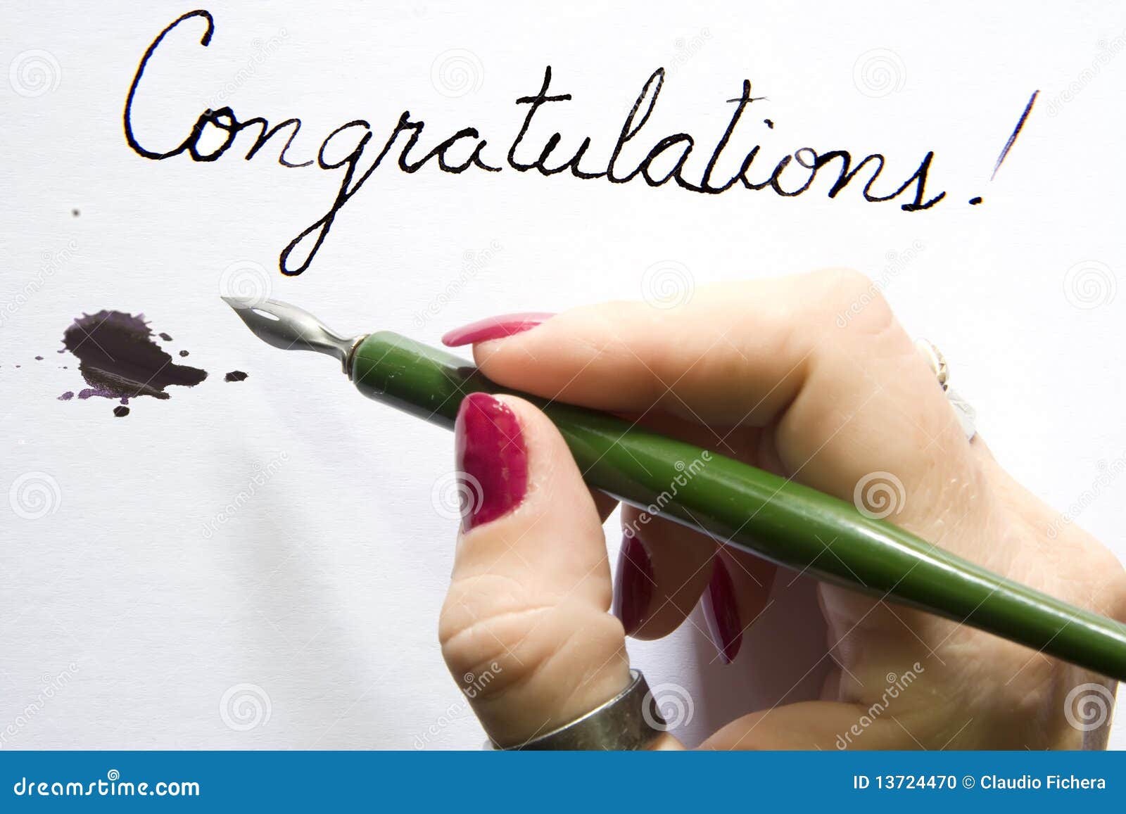Hand Writing Congratulations Stock Photo - Image of signing, copy: 13724470