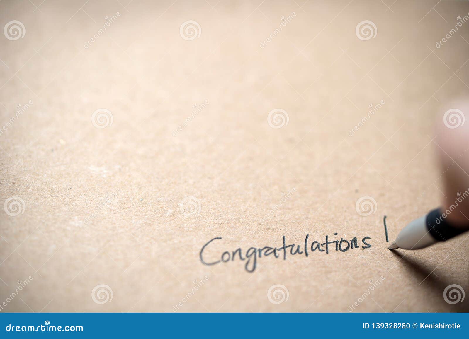 Hand Writing Congratulations Note Stock Photo - Image of sign, abstract ...