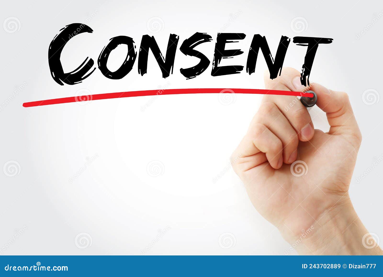 Hand Writing Consent with Marker, Concept Background Stock Image ...