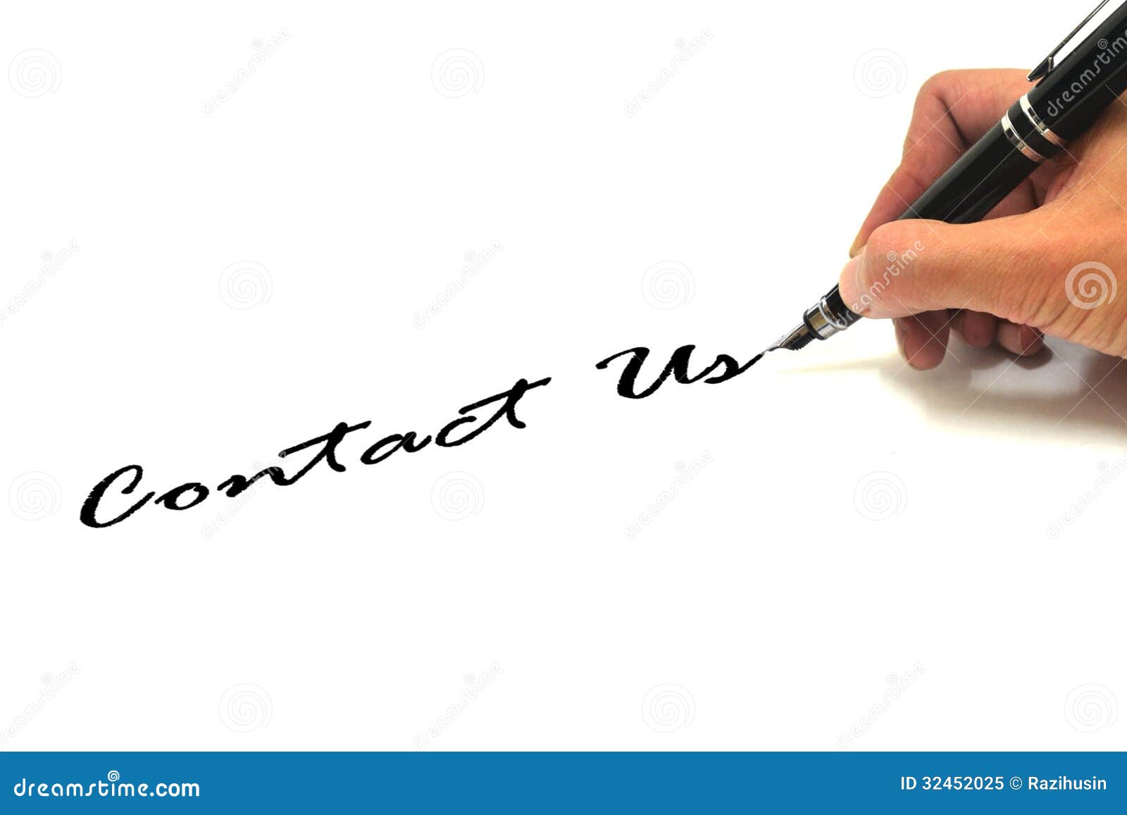 Hand writing contact us stock image. Image of communicate - 32452025