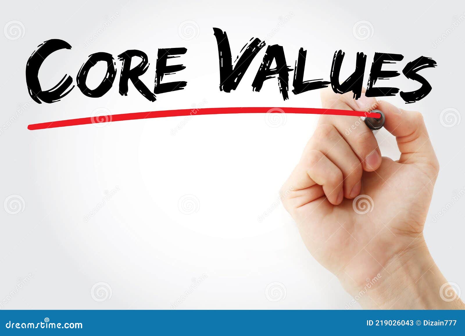 Hand Writing Core Values with Marker, Business Concept Stock Image ...