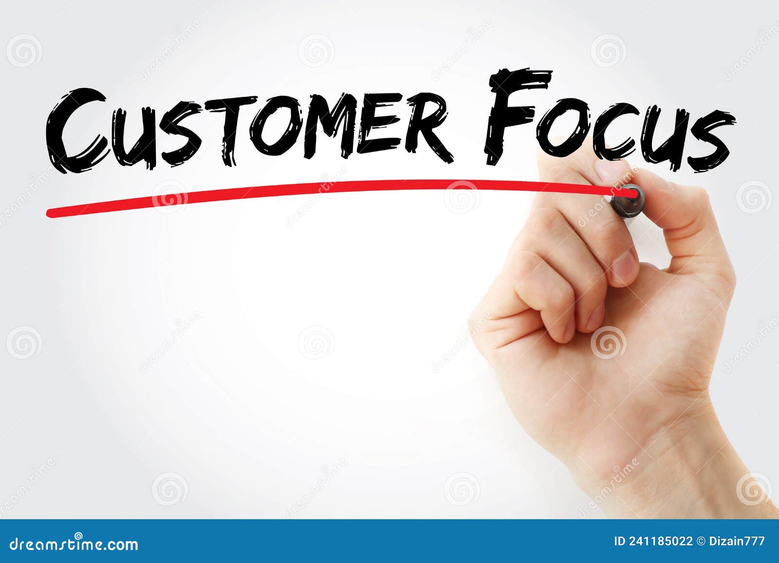 Hand Writing Customer Focus with Marker, Concept Background Stock Photo ...