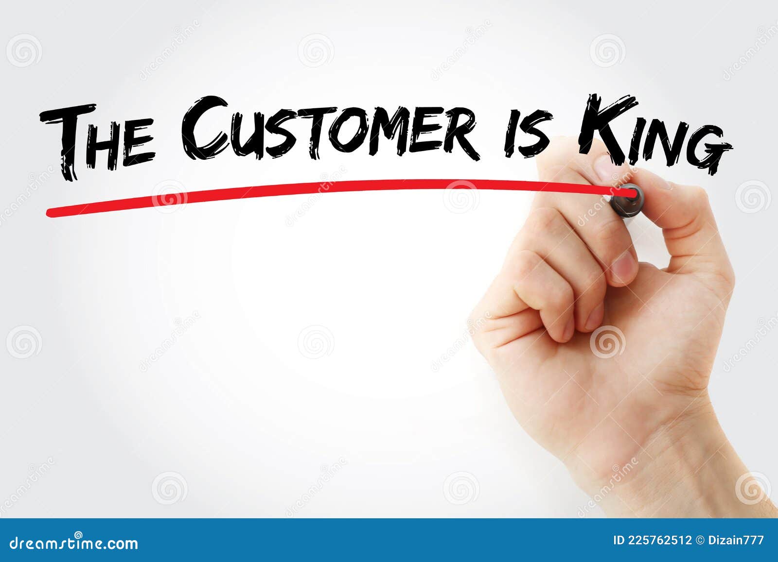 Hand Writing the Customer is King with Marker, Concept Background Stock ...
