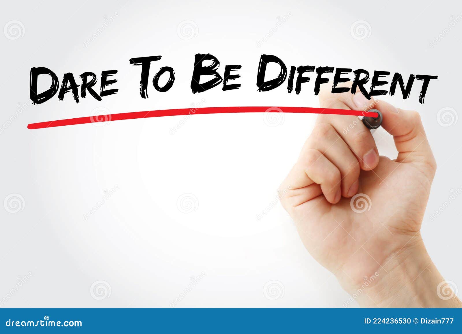 Hand Writing Dare To Be Different with Marker, Concept Background Stock ...