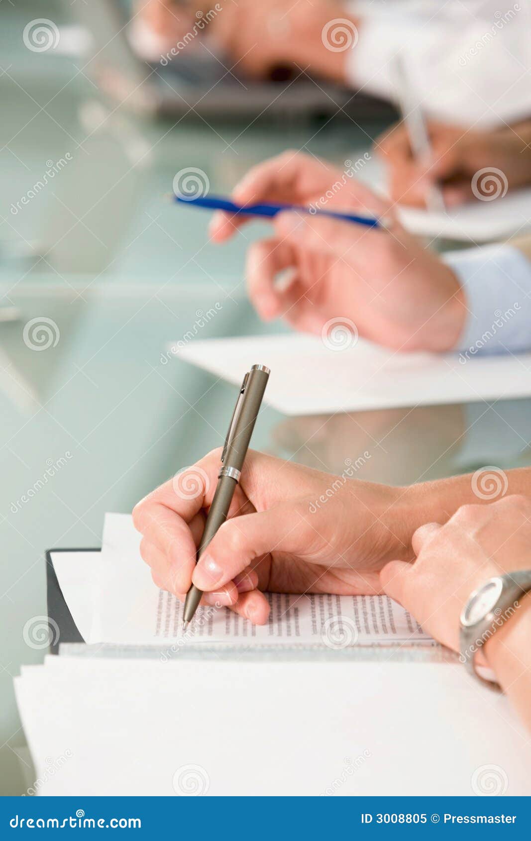 Hand Writing on the Document Stock Image - Image of education, close ...