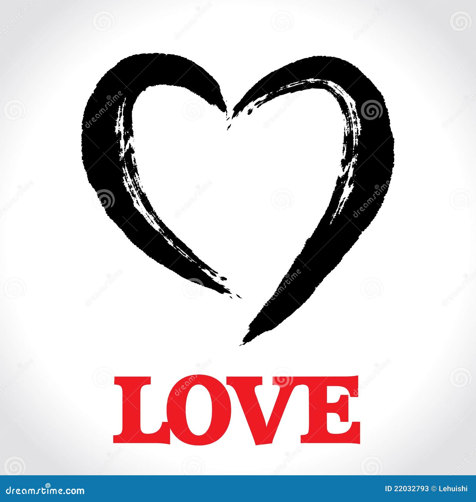 Hand-writing and Drew Heart Stock Vector - Illustration of abstract ...