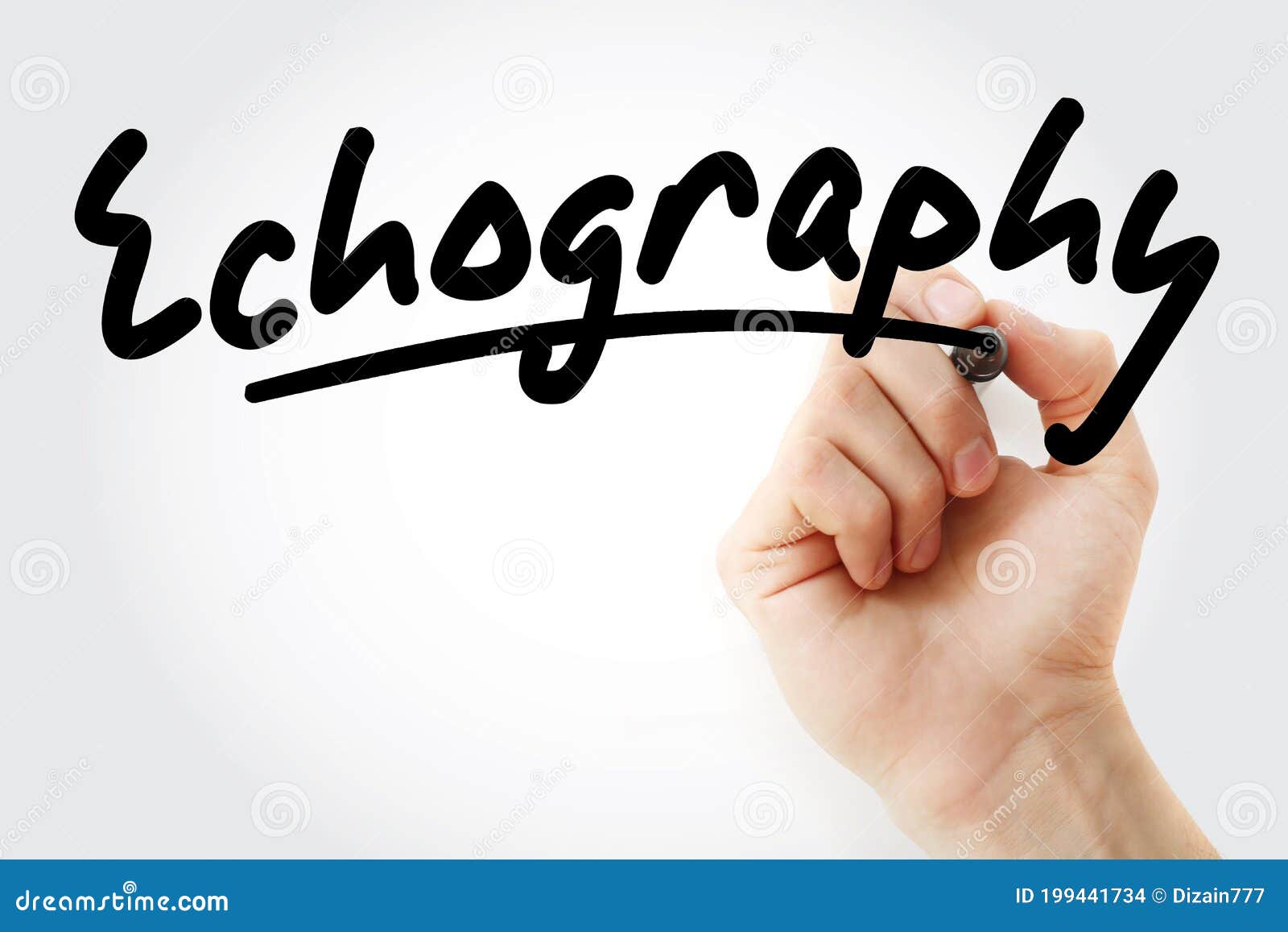 Hand Writing Echography with Marker Stock Photo - Image of maternity ...