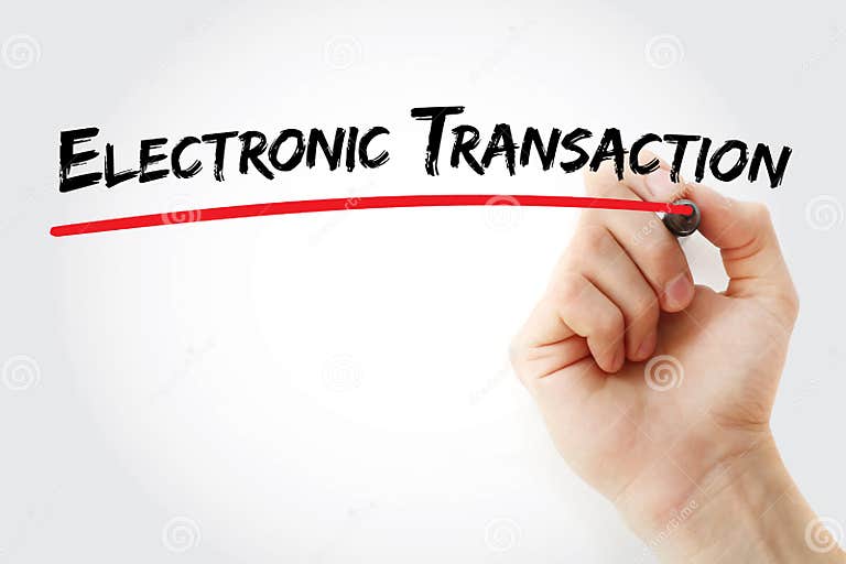 Hand Writing Electronic Transaction Stock Illustration - Illustration ...