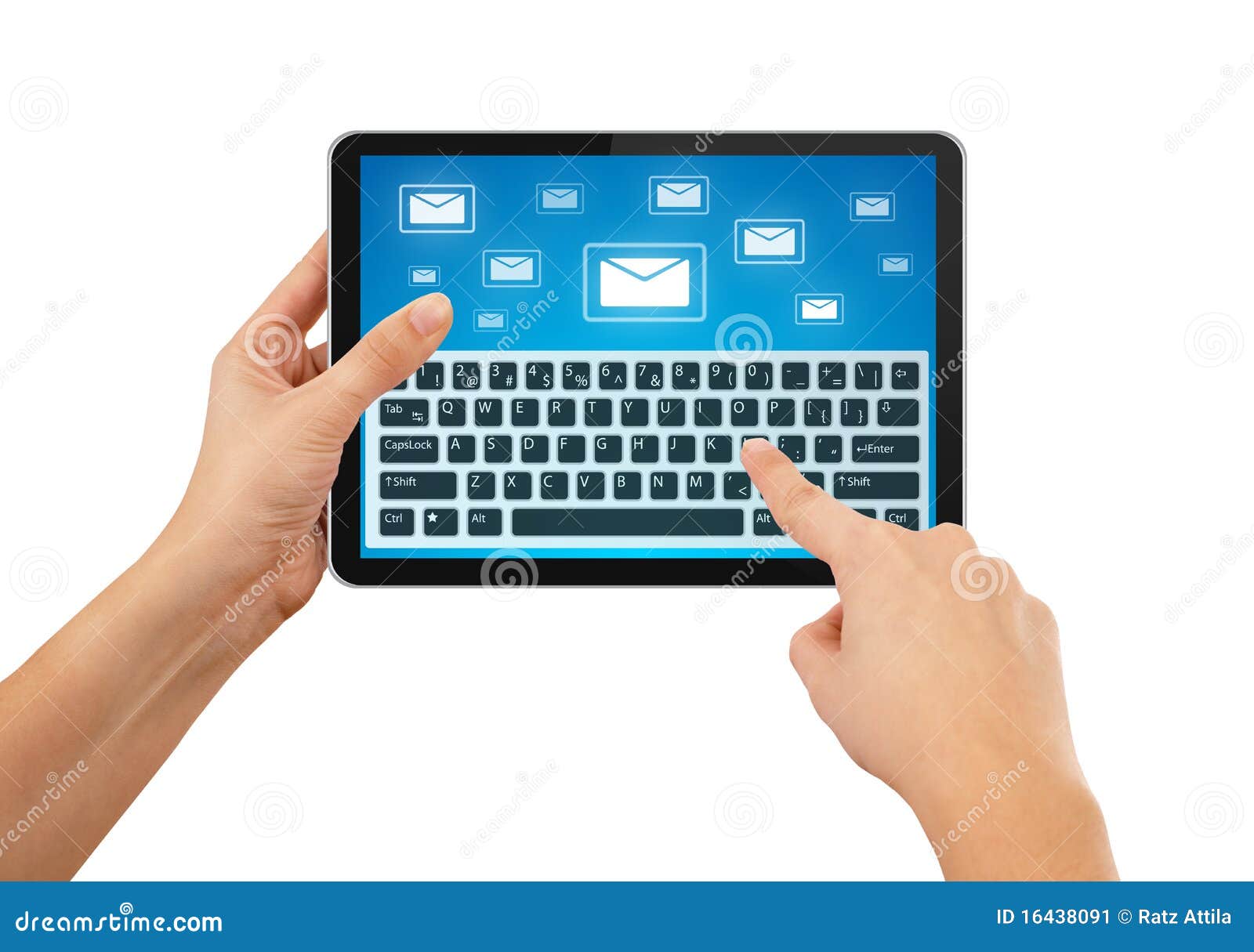 Hand Writing Email on Tablet Stock Image - Image of innovation, enter ...