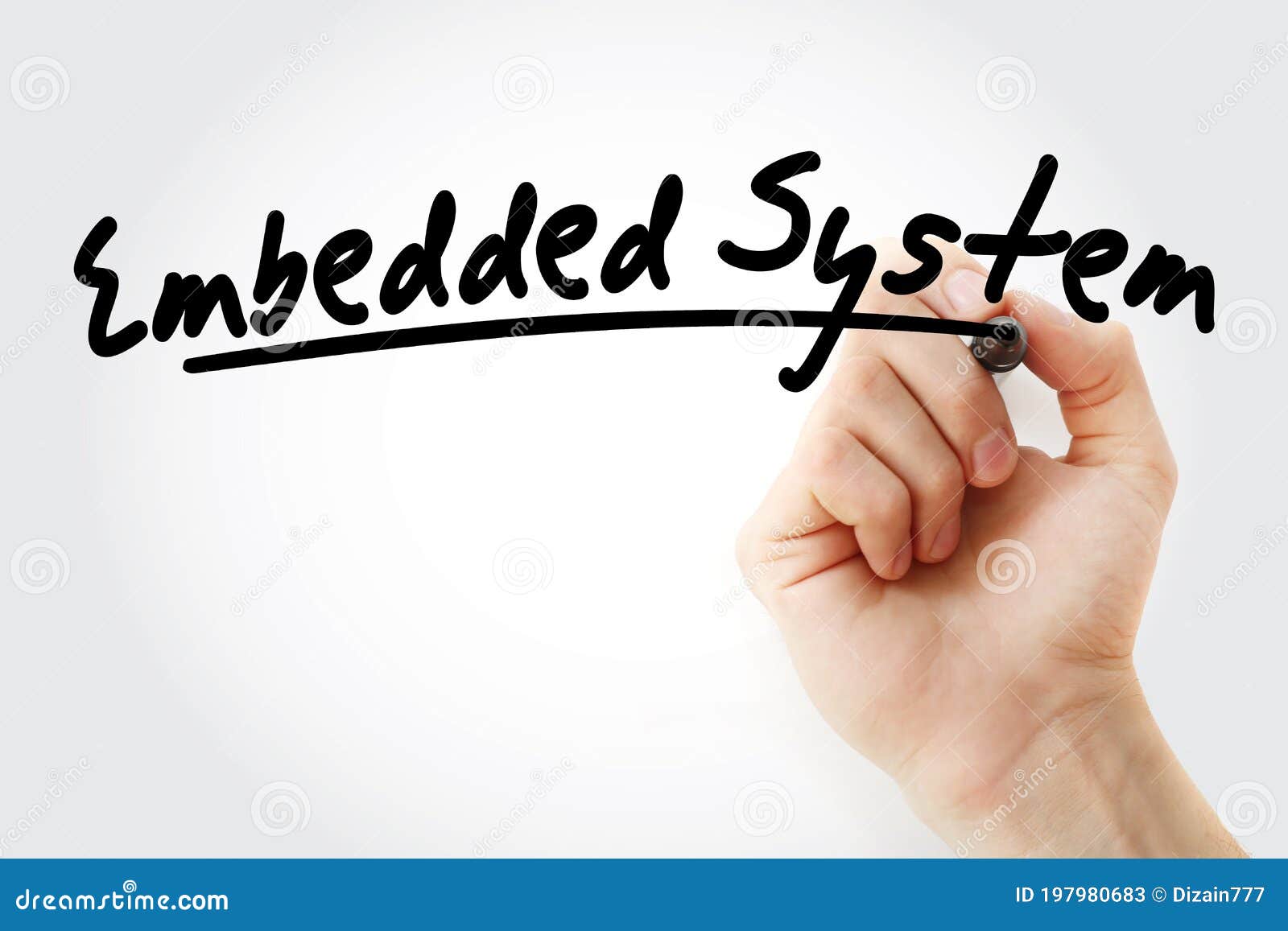 Hand Writing Embedded System with Marker Stock Image - Image of complex ...