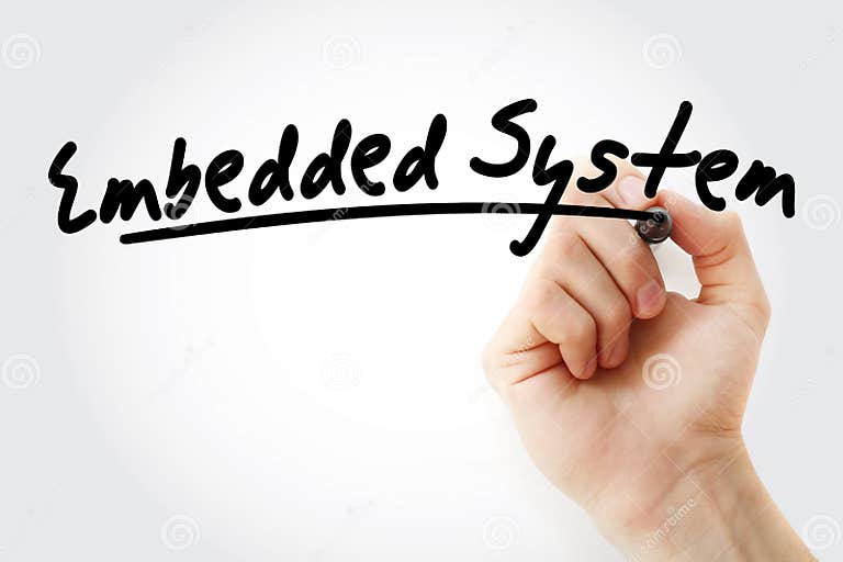 Hand Writing Embedded System with Marker Stock Image - Image of complex ...