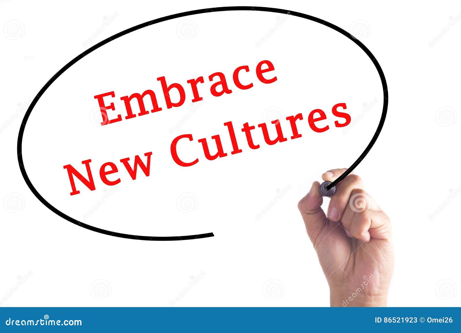 Hand Writing Embrace New Cultures on Transparent Board Stock Image ...