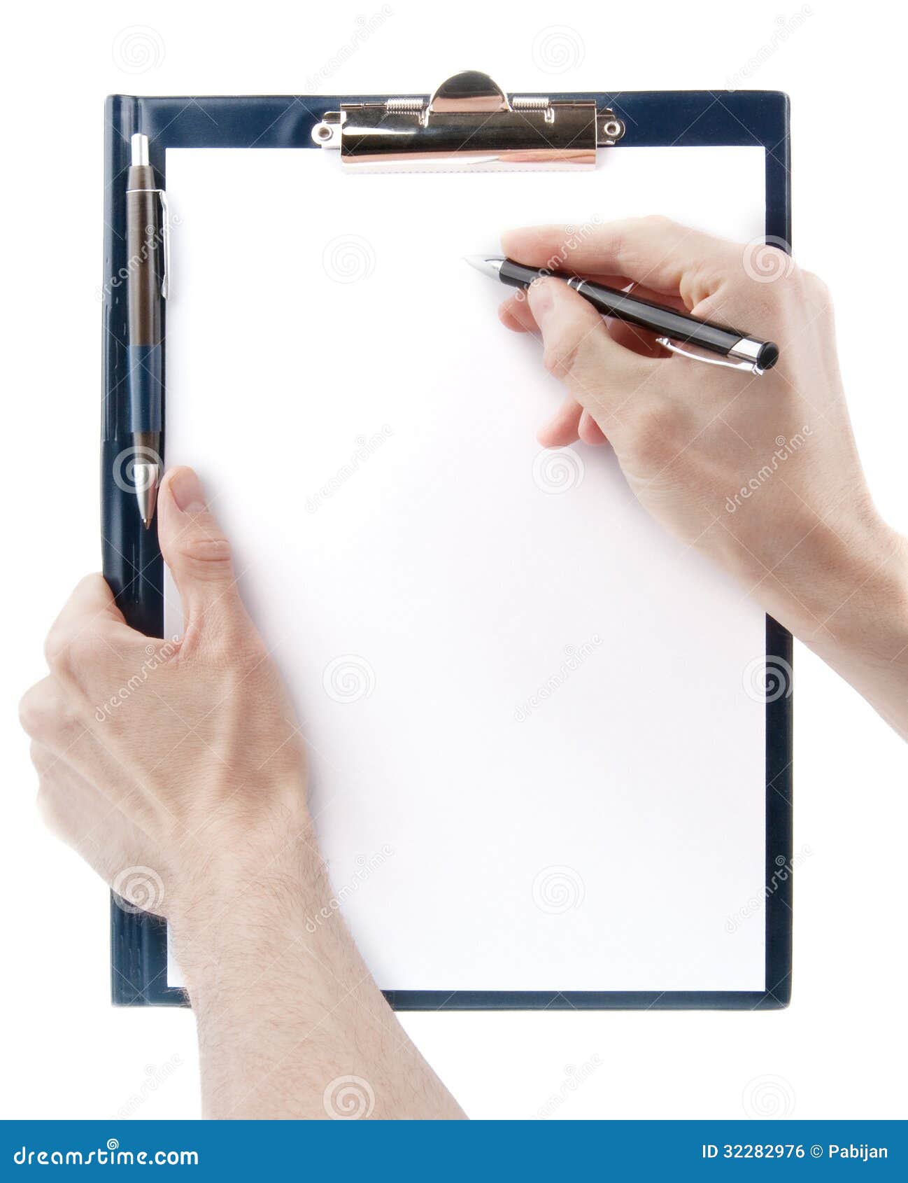 Hand Writing on Empty Document Stock Photo - Image of card, note: 32282976