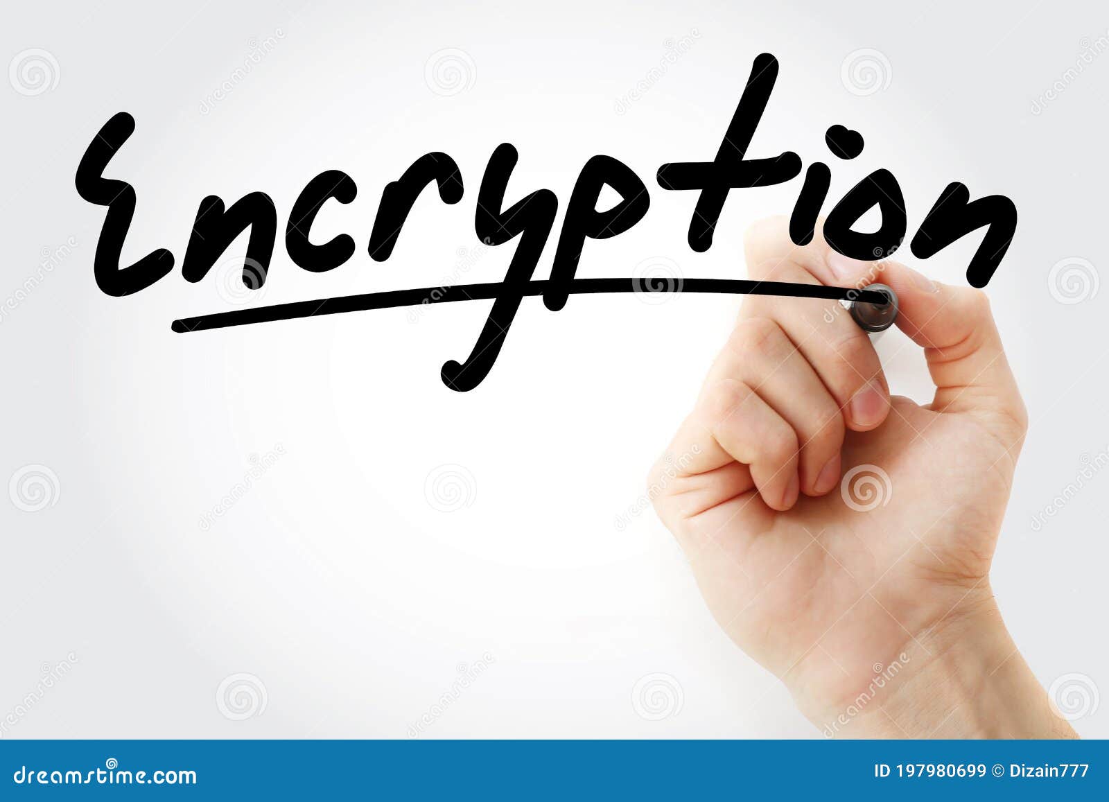 Hand Writing Encryption with Marker Stock Image - Image of protect ...