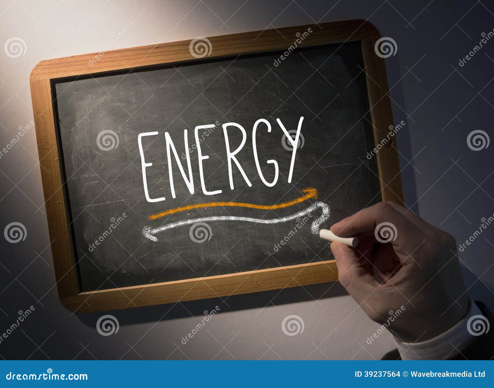 Hand Writing Energy on Chalkboard Stock Photo - Image of single, table ...