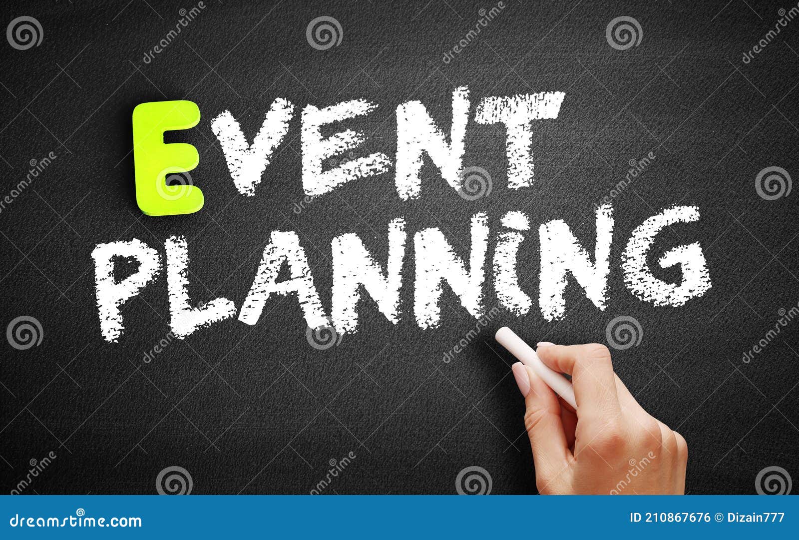 Hand Writing Event Planning on Blackboard, Concept Background Stock ...