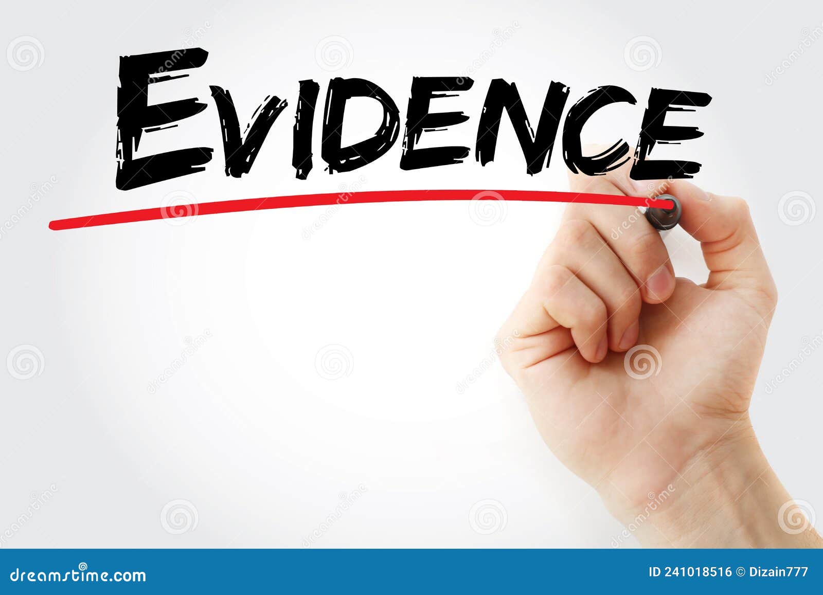 Hand Writing Evidence with Marker, Concept Background Stock Photo ...