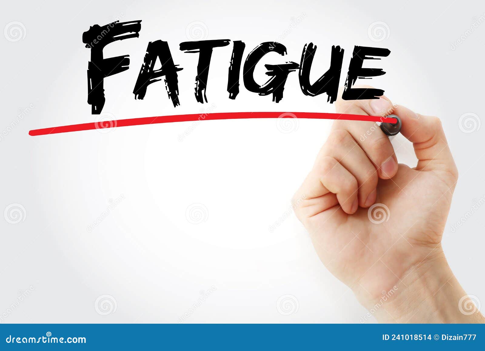 Hand Writing Fatigue with Marker, Concept Background Stock Photo ...