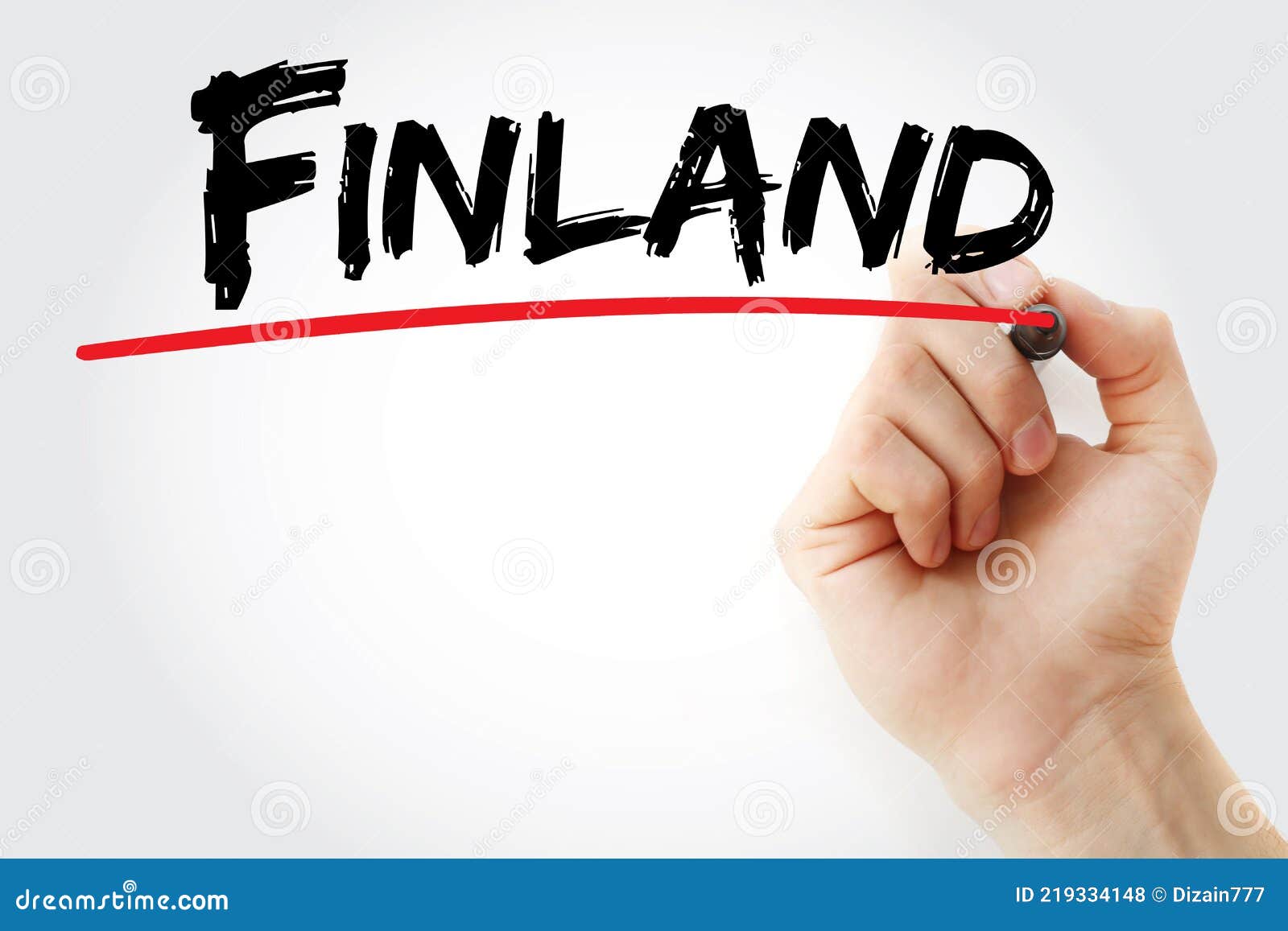 Hand Writing Finland with Marker, Business Concept Background Stock ...
