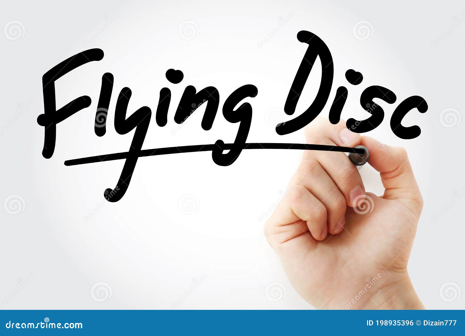 Hand Writing Flying Disc with Marker Stock Photo - Image of exercise ...