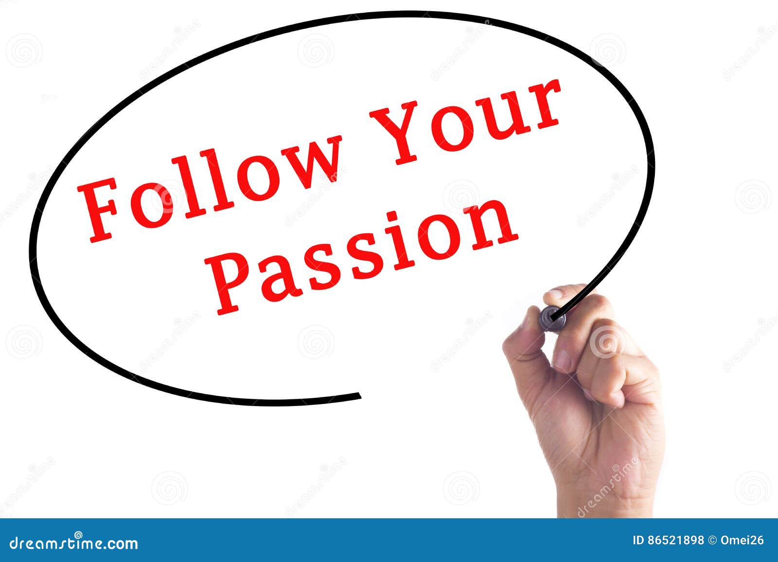 Hand Writing Follow Your Passion on Transparent Board Stock Photo ...