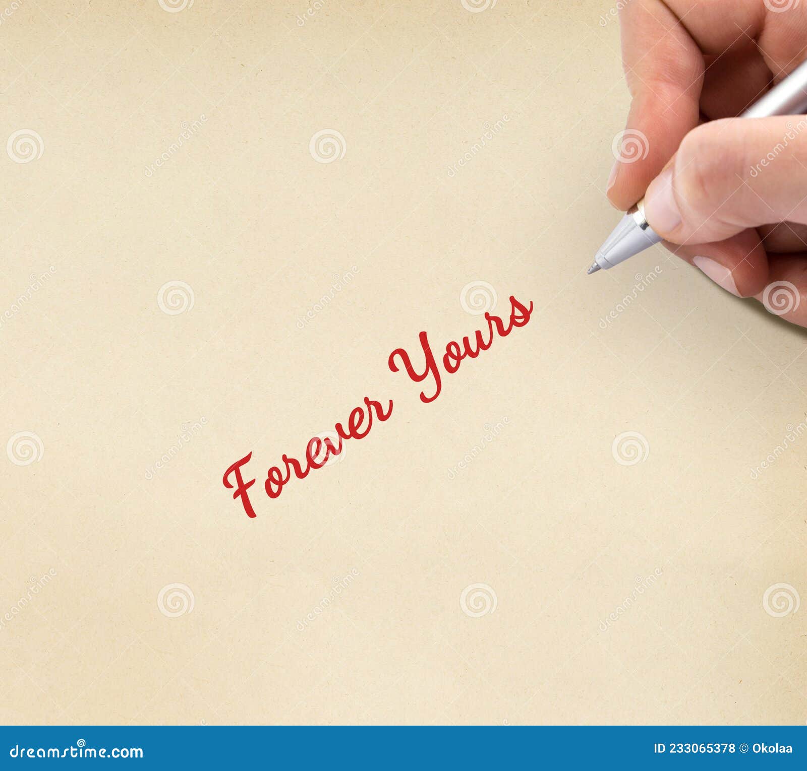Hand Writing `Forever Yours` . Stock Photo - Image of handwritten ...