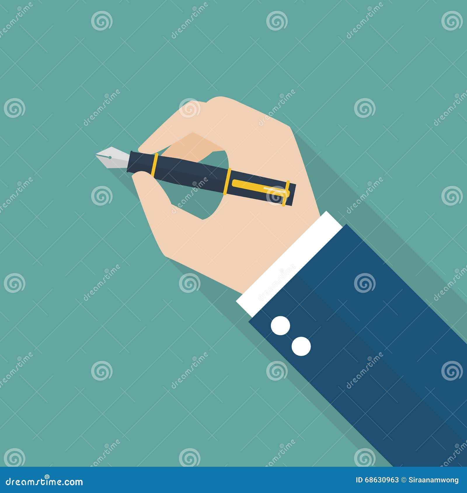 Hand Writing with Fountain Pen Stock Vector - Illustration of message ...