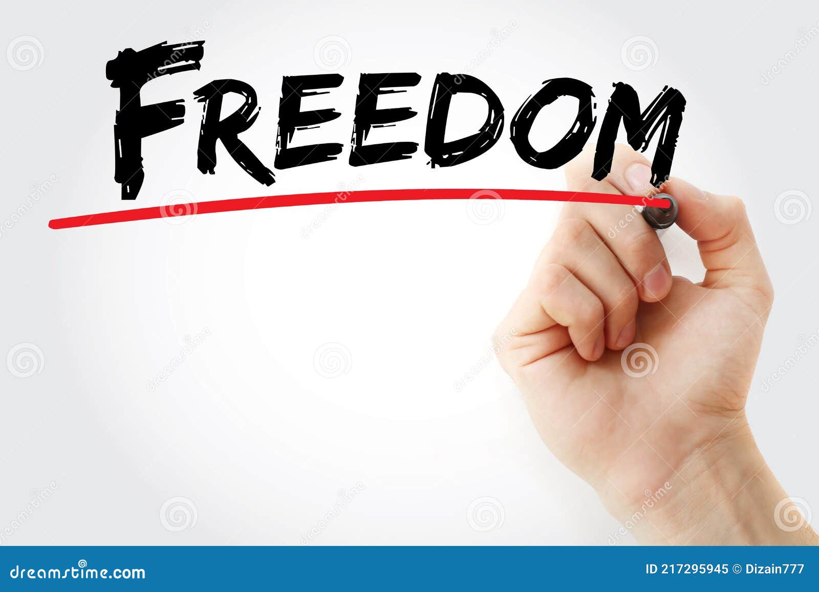 Hand Writing Freedom with Marker, Business Concept Stock Image - Image ...