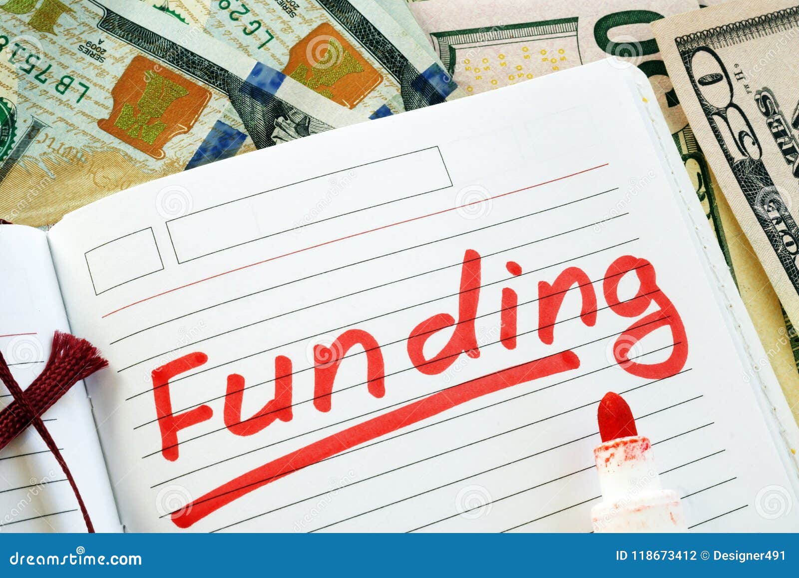 Hand is Writing Funding in a Note. Stock Photo - Image of fund ...