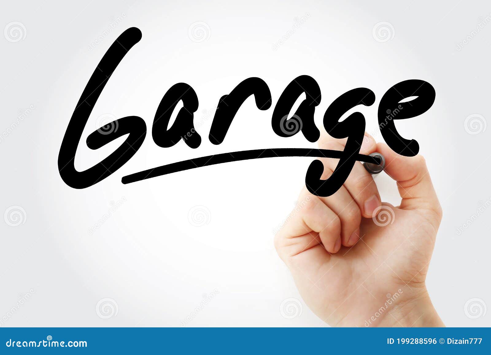 Hand Writing Garage with Marker Stock Photo - Image of property, home ...