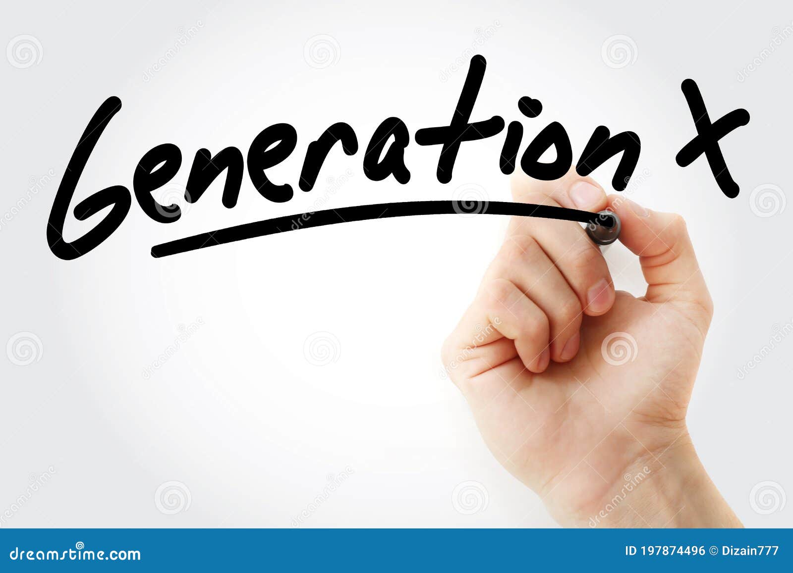 Hand Writing Generation X with Marker Stock Photo - Image of born ...